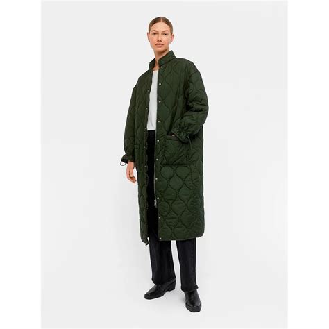 Object Line Quilted Coat Green Dressinn