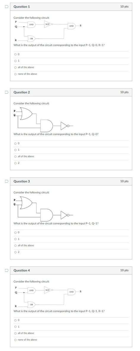 Solved Question 1 10 Pts Consider The Following Circuit Р