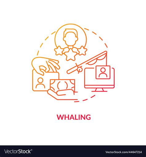 Whaling Phishing Attack Red Gradient Concept Icon Vector Image