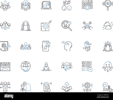 Sales Performance Line Icons Collection Quotas Targets Revenue Conversion Pipeline Closing