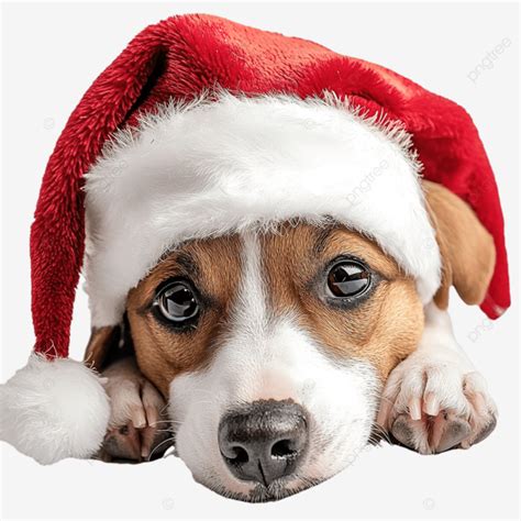 산타 모자를 쓴 귀여운 강아지 개 산타 모자 소유자 Png 일러스트 및 이미지 에 대한 무료 다운로드 Pngtree