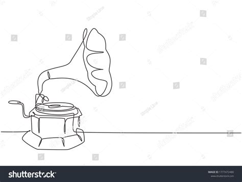 Single Continuous Line Drawing Old Retro Stock Vector Royalty Free 1777472480 Shutterstock