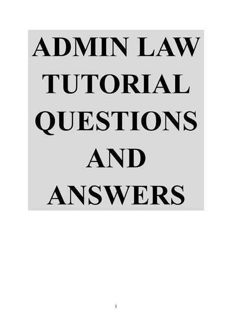 Tutorial Questions And Answers Admin Law Tutorial Questions And