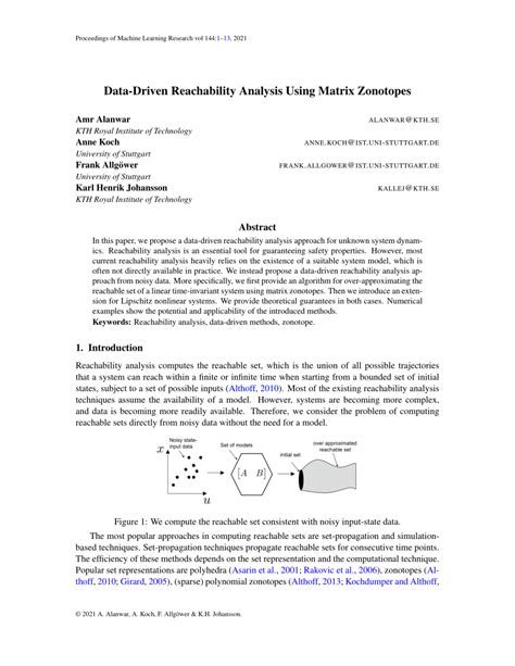 pdf data driven reachability analysis using matrix zonotopes