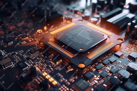 A Microchip On A Circuit Board Closeup Of A Microprocessor On A Computer Motherboard Ai