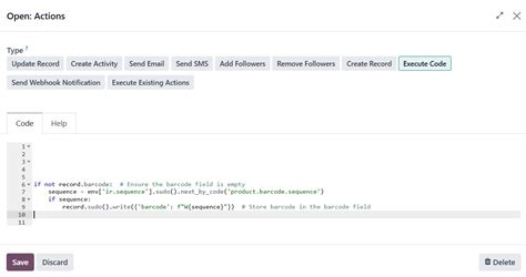 automate barcode generation using odoo automation rules numla