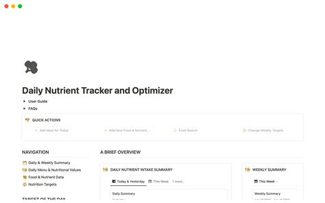 Daily Nutrient Tracker And Optimizer Template Notion Marketplace