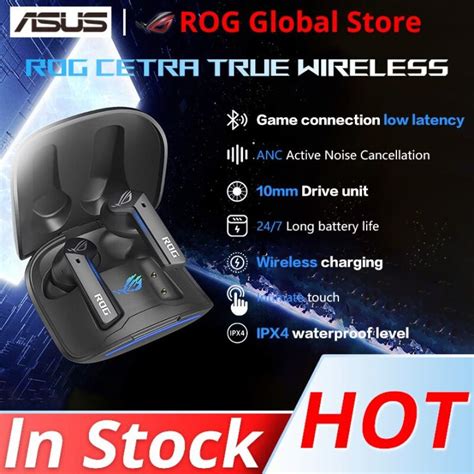 ROG TWS Earphones Bluetooth ASUS ROG Cetra True Wireless Gaming Headphone ANC Active Noise