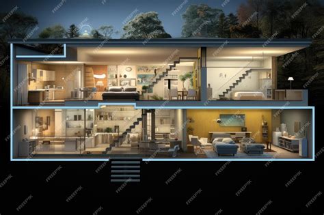 Premium Ai Image Cross Section Of A Contemporary Home Depicted Through A Rendering
