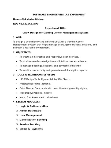 Software Engineering Lab Experiment Pdf User Interface Computing