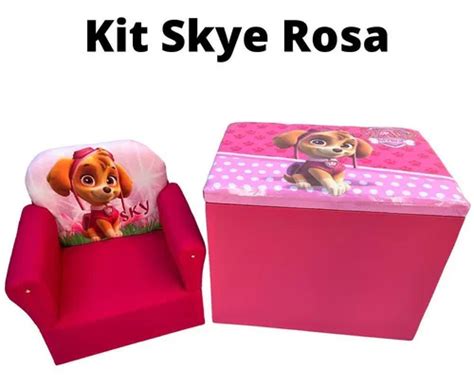 Bau Brinquedo Puff Infantil Sofazinho Conjunto Puffe Skye Mercadolivre
