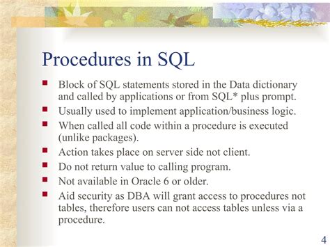 pl sql stored procedures and cursors ppt