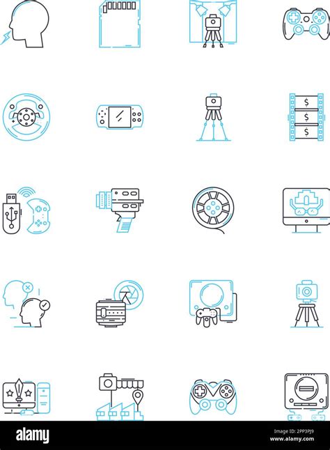 Video Production Linear Icons Set Cinematography Editing Lighting Scripting Directing