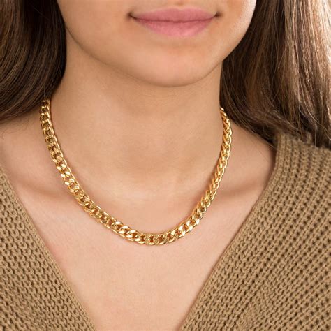 خرید آنلاین گردنبند زنجیری طلا کارتیه 10 میلی متری گالری پرسته