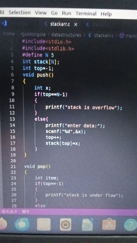 Hema Tulasi On Linkedin Practiced Stack Using Array And Linked List