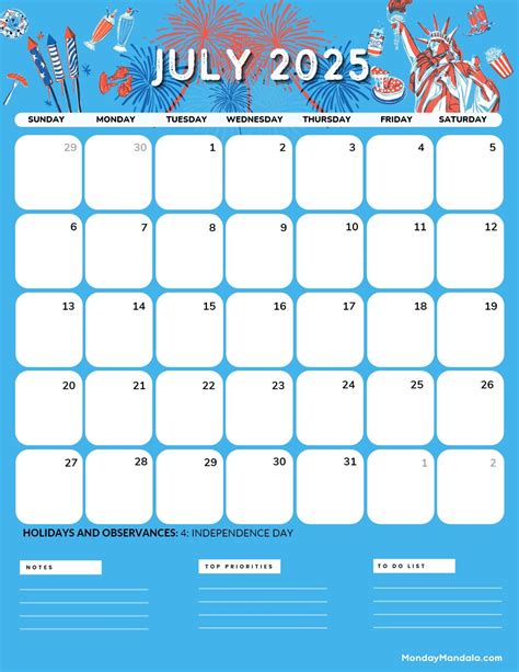 July 2025 Printable Calendar 52 Free Pdf Printables