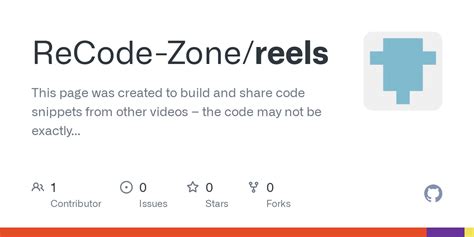 Github Recode Zonereels This Page Was Created To Build And Share