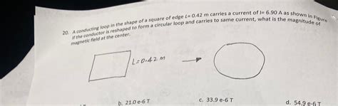 solved 20 a conducting loop in the shape of a square of