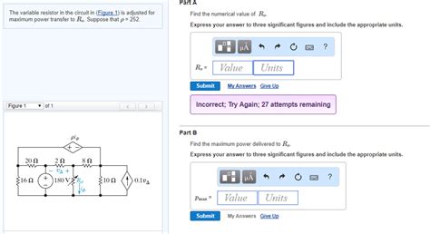 Solved Part A The Variable Resistor In The Circuit In Chegg Com