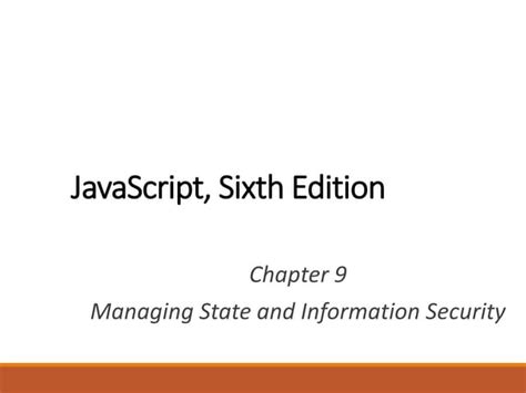 Ch09 Managing State And Information Security Pptx