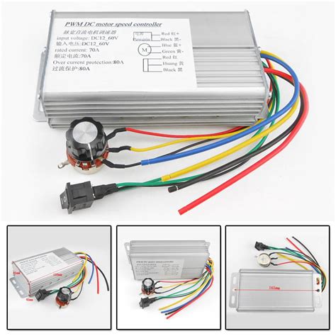 Dc 12V 24V 36V 48V 70A 4000W Dc Motor Pwm Speed Control Brush Controller Walmart Com