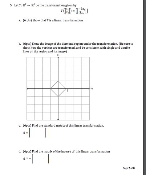 solved 5 let t r2r2 be the transformation given by a 6