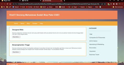 Tugas Pembuatan Web Dengan Css Pertama Kali Dengan Membuat Web Berita