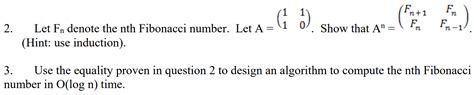solved fn 1 fr let fn denote the nth fibonacci number let