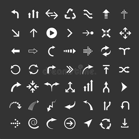Arrow Icon Set For Circle Buttons