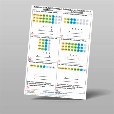 Year Multiply Up To A Digit Number By A Digit Number Varied