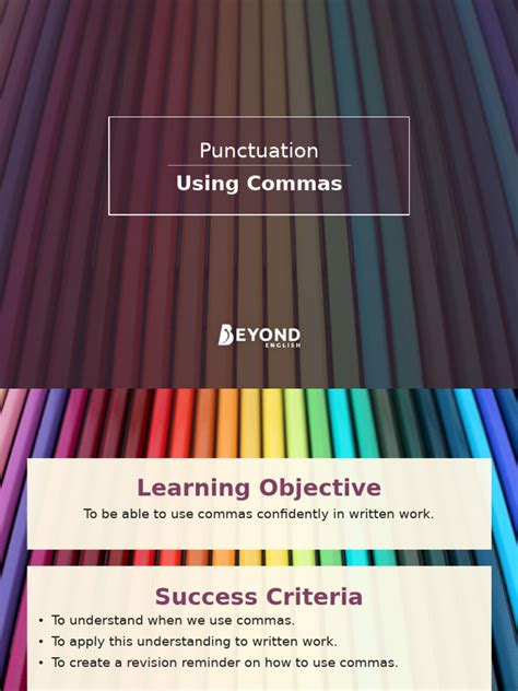 Using Commas Powerpoint Pdf Comma Grammar