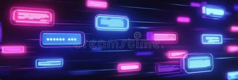 Stream Of Notifications In A Chat Interface Featuring Glowing Message