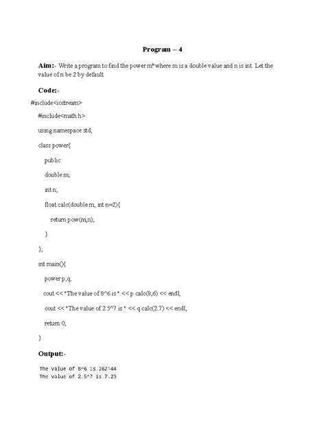 Oops 4 10 4 To 10 Oops Lab Manual Experiment Program 4 Aim
