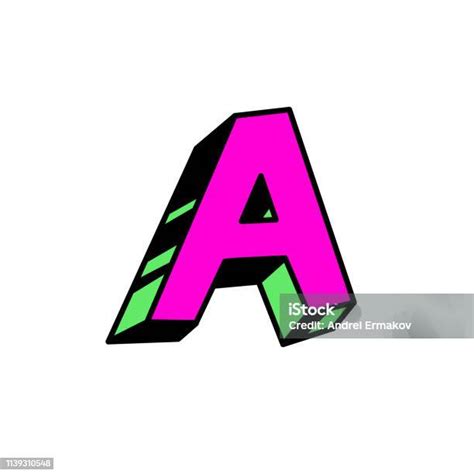 Surat Dengan Gaya Kartun Huruf Latin Merah Terang Bentuk Massal Sirilik Surat Slavonik Font