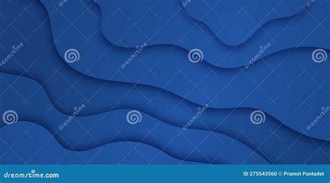 Abstract Dark Blue Paper And Overlap Wave Curve Line Dimension Modern
