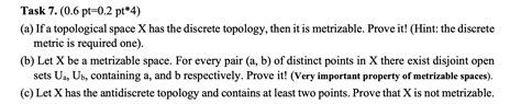 Solved Task 7 06pt02pt4a ﻿if A Topological Space X