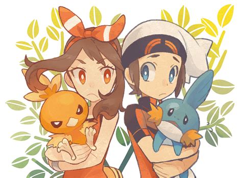 May Brendan Torchic And Mudkip Pokemon And 1 More Drawn By