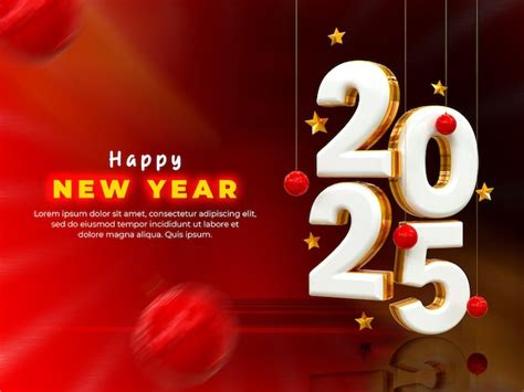 3d 렌더링 새해 축하 2025 금색 3d 텍스트 효과 배너 디자인 템플릿 프리미엄 Psd 파일