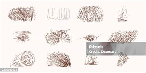 손으로 그린 낙서 선 부화 기하학적 모양과 미묘한 질감을 가진 혼돈의 낙서 브러시 라인 모음 자유형 지저분하고 미친 예술적 낙서 0명에 대한 스톡 벡터 아트 및 기타 이미지