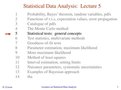 Ppt Statistical Data Analysis Lecture 5 Powerpoint Presentation Free Download Id629440