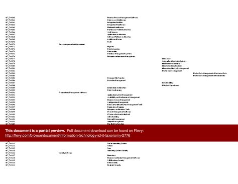 Information Technology ICT IT Taxonomy Template Excel XLS