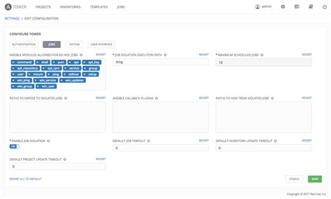 10 Tower Configuration — Ansible Tower Administration Guide V313