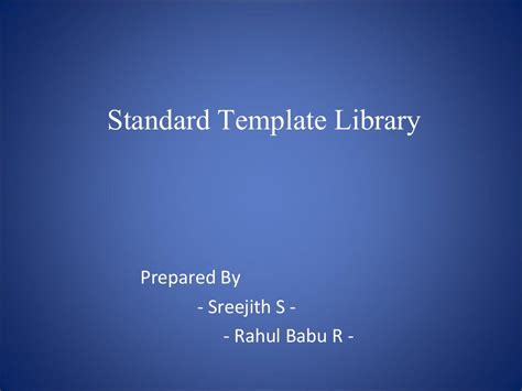 Standard Template Librarystl In C