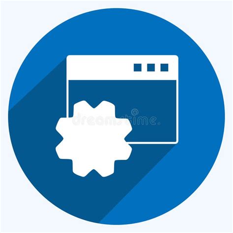 Icon Browser Configurations Suitable For Programming Symbol Long Shadow Style Simple Design
