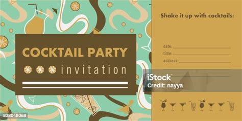 칵테일 파티 칵테일 감귤 류 파도 함께 가로 초대 카드 템플릿 0명에 대한 스톡 벡터 아트 및 기타 이미지 0명 감귤류 과일 공휴일 Istock