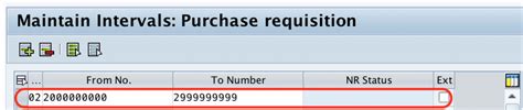 Sap Mm Define Number Ranges For Purchase Requisition In Sap