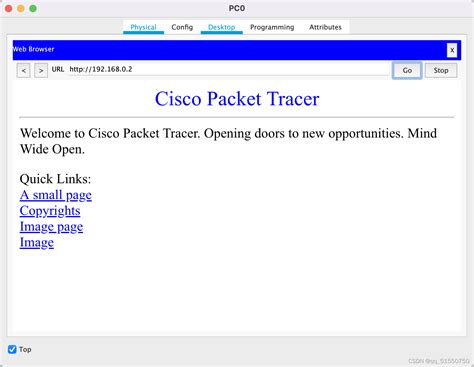 Cisco Packet Tracer实验：访问web服务器（加深对网络体系结构的理解）一台主机访问一个web服务器，协议利用仿真软件模拟主机访问web服务器的过程并观察数据包的
