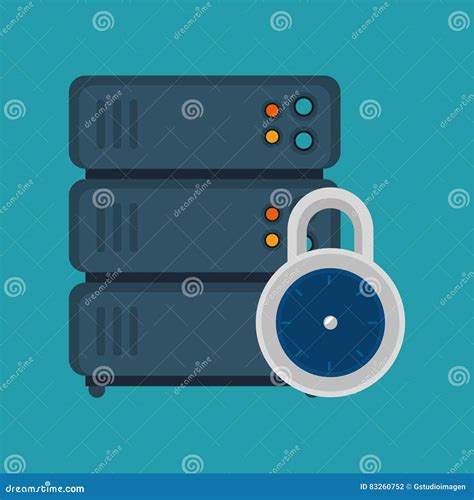 Server Computer Lock Security Blue Background Stock Illustration Illustration Of Protection