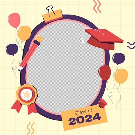 Free Vector Flat Class Of 2024 Frame Template