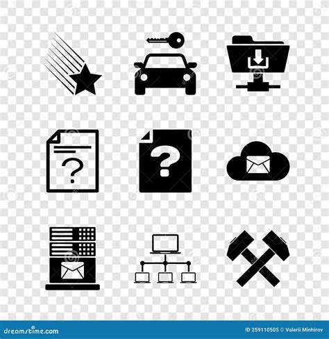 Set Falling Star Car Rental Ftp Folder Download Mail Server Computer Network And Two Crossed